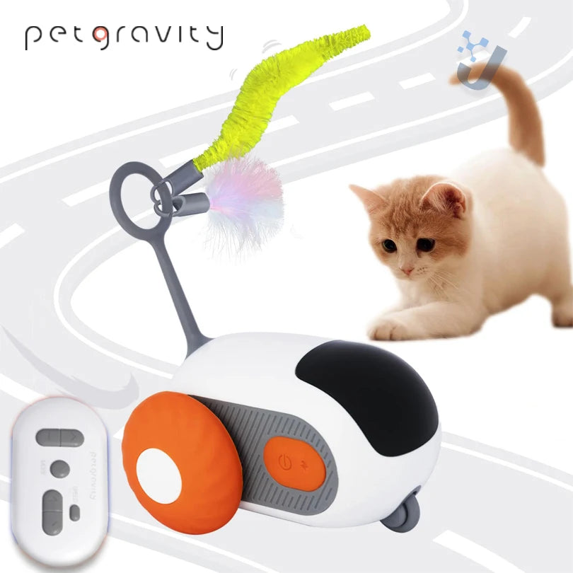 Interactive Cat Chase Toy - USB-Powered Remote Control Sports Car – Fabehe